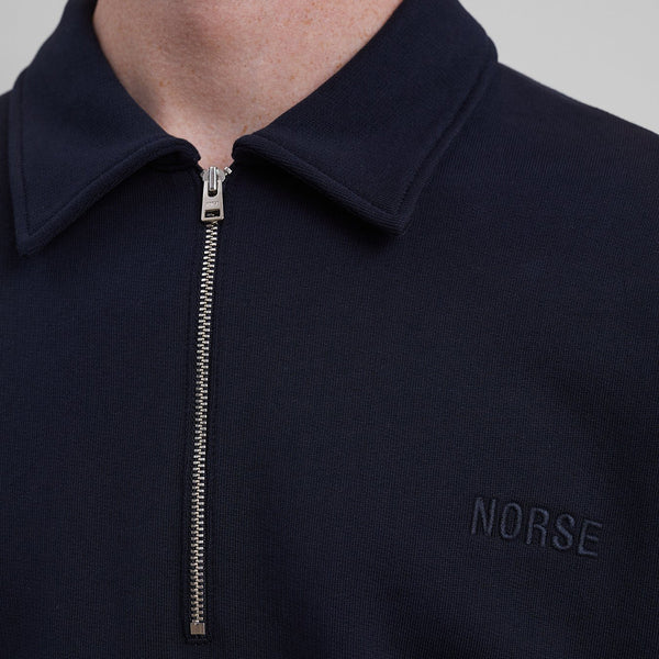 Norse Project - Ketel Relaxed Half Zip in Dark Navy | Nigel Clare