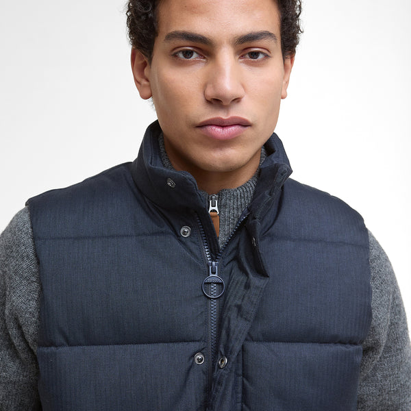 Barbour - Brampton Puffa Gilet in Navy | Nigel Clare