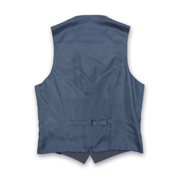 Remus - Mario Slim Fit Micro Check 3 Piece Suit in Blue | Nigel Clare